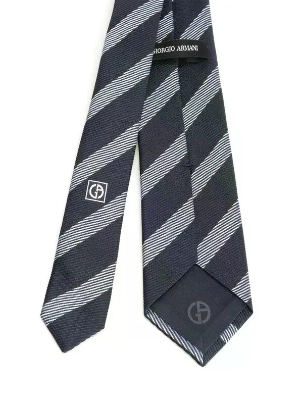Giorgio Armani Striped Necktie - Blue
