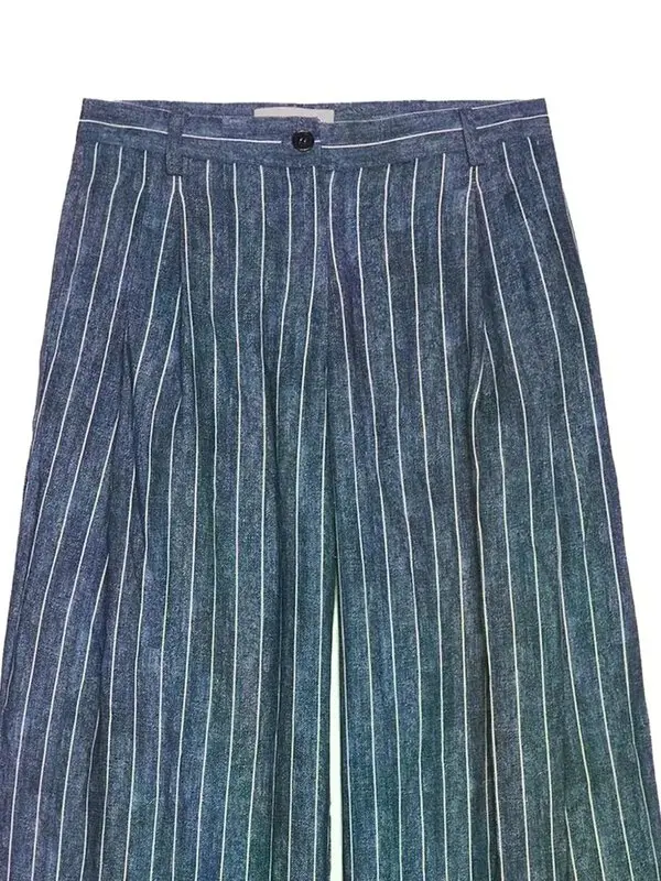 ERMANNO FIRENZE Pinstripe Pleated Trousers
