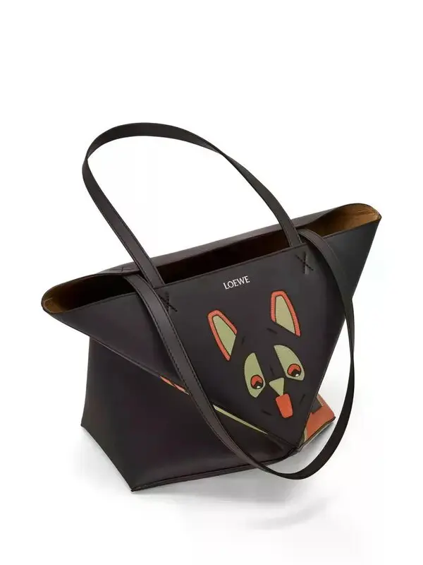 Loewe X Louis Wain Medium Futurism Cat Puzzle Fold Tote - Brown