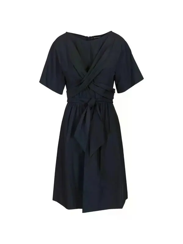 Emporio Armani V-neck Belted Midi Dress - Blue