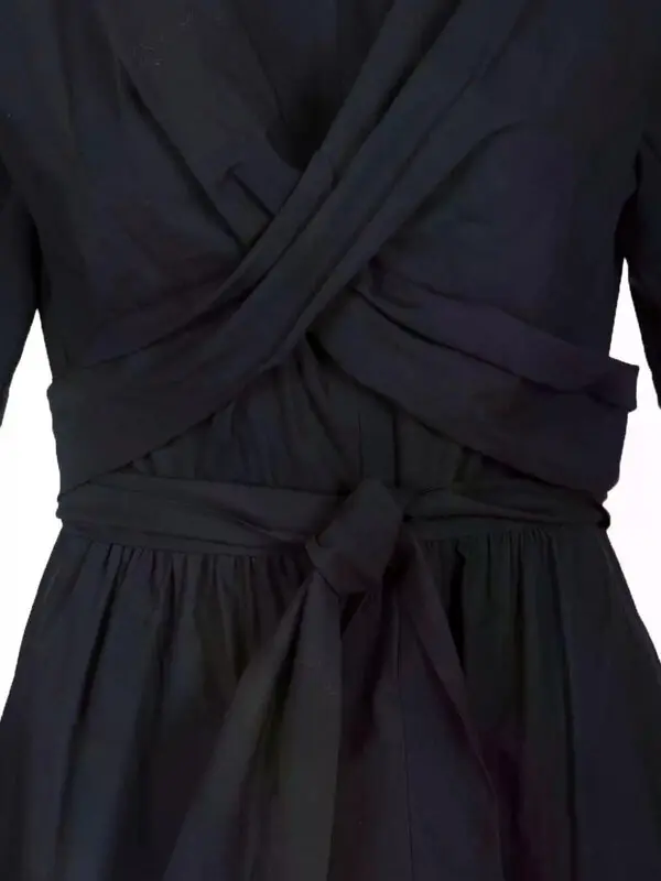 Emporio Armani V-neck Belted Midi Dress - Blue