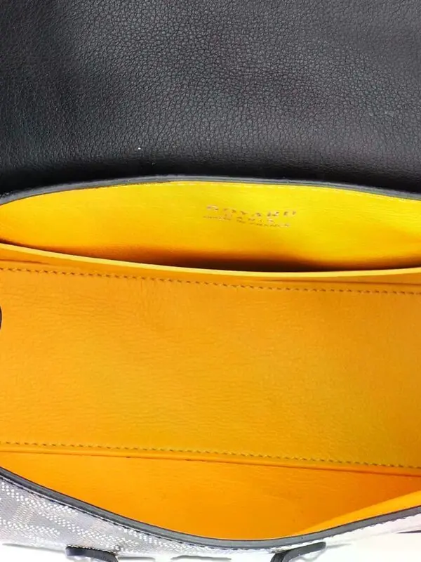 Goyard Saigon Top Handle Mini Shoulder Bag Coated Canvas With Leather - Black