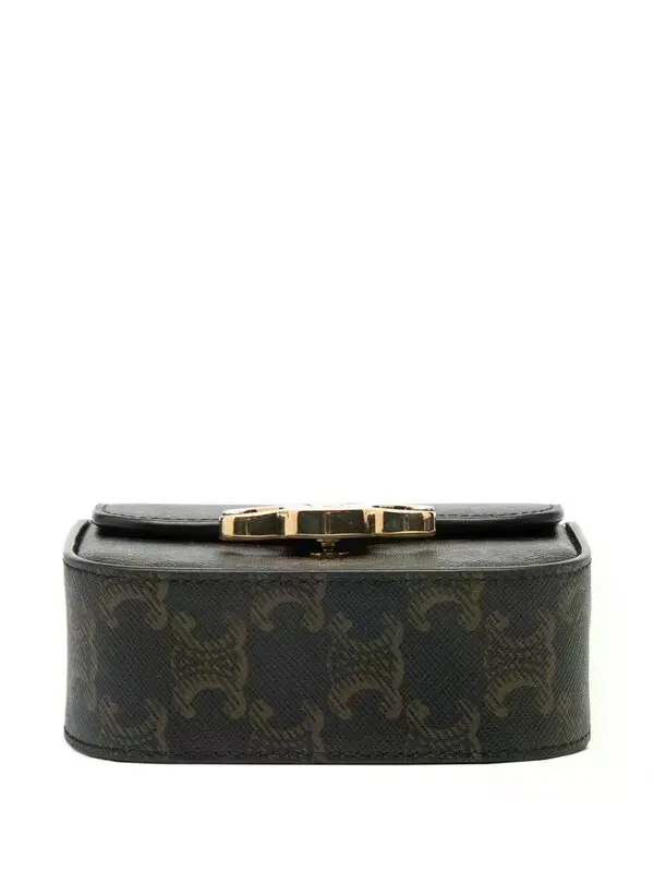Celine 2022 Mini Triomphe Coated Canvas Claude Crossbody Bag - Brown