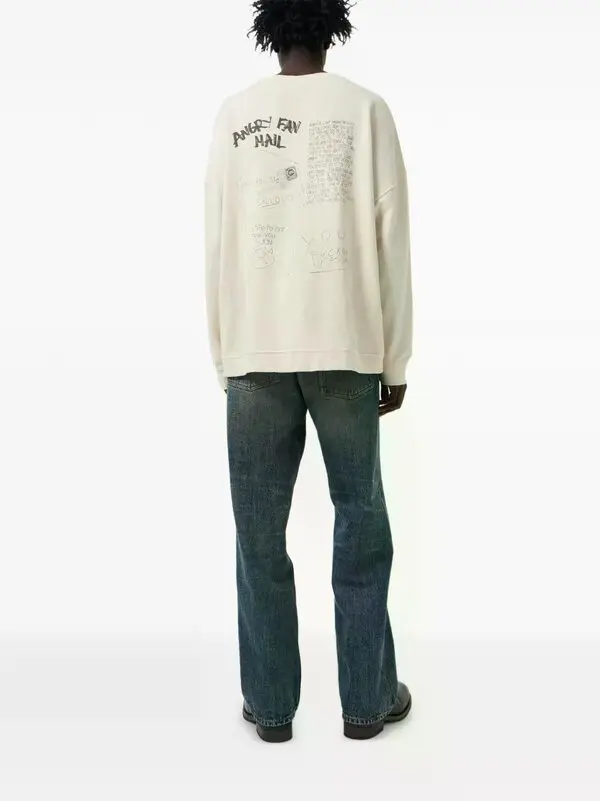 Our Legacy Slack Angry Fan Mail Print Sweatshirt - Neutrals