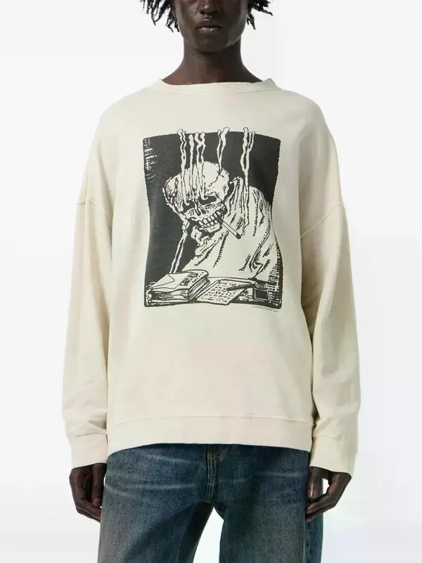 Our Legacy Slack Angry Fan Mail Print Sweatshirt - Neutrals