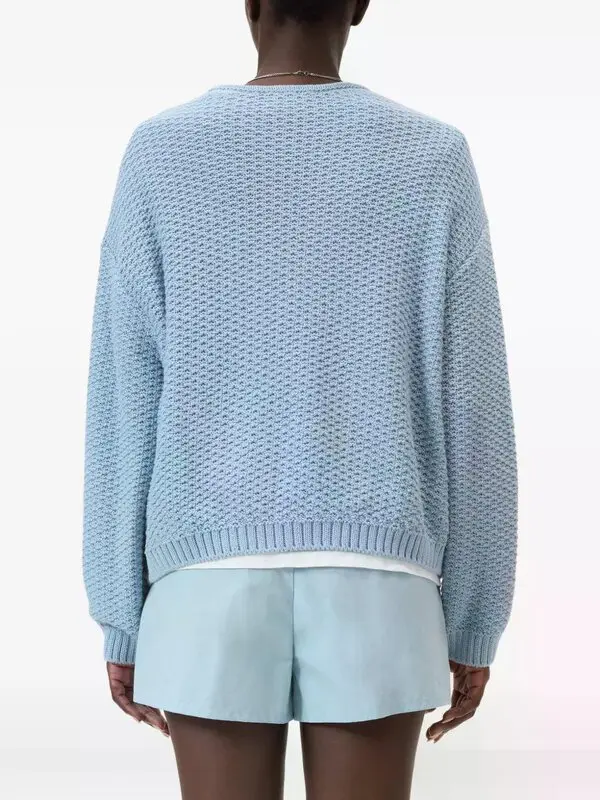 Closed Long-sleeve V-neck Sweater