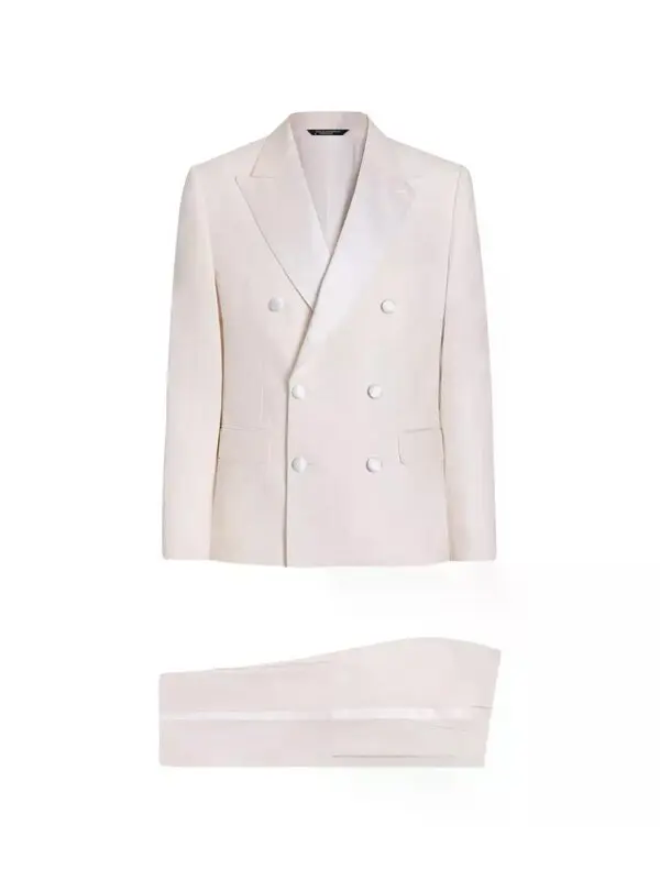 Dolce & Gabbana Double-breasted Suit In Linen Canvas