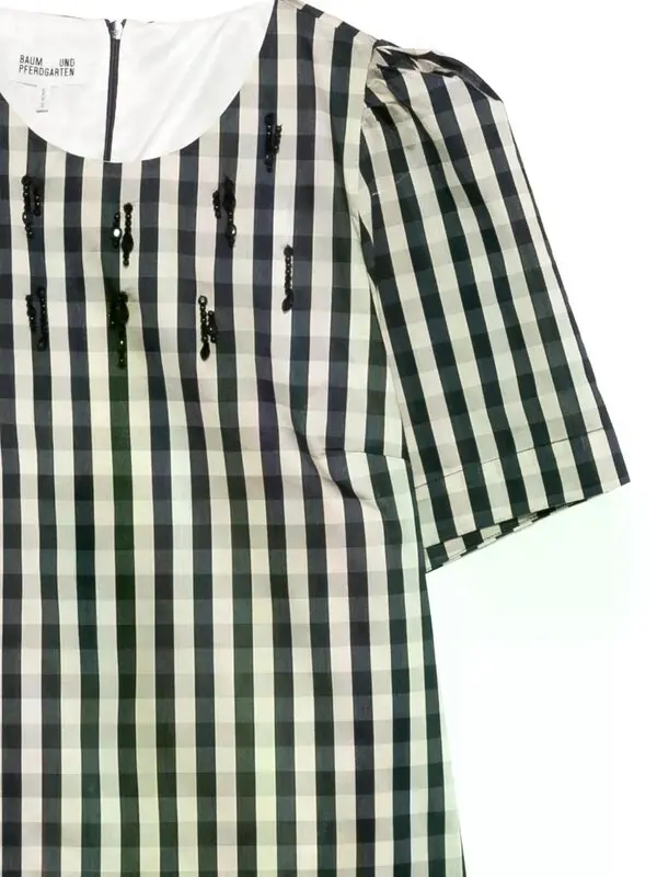 Baum Und Pferdgarten Minu Beaded Gingham Top