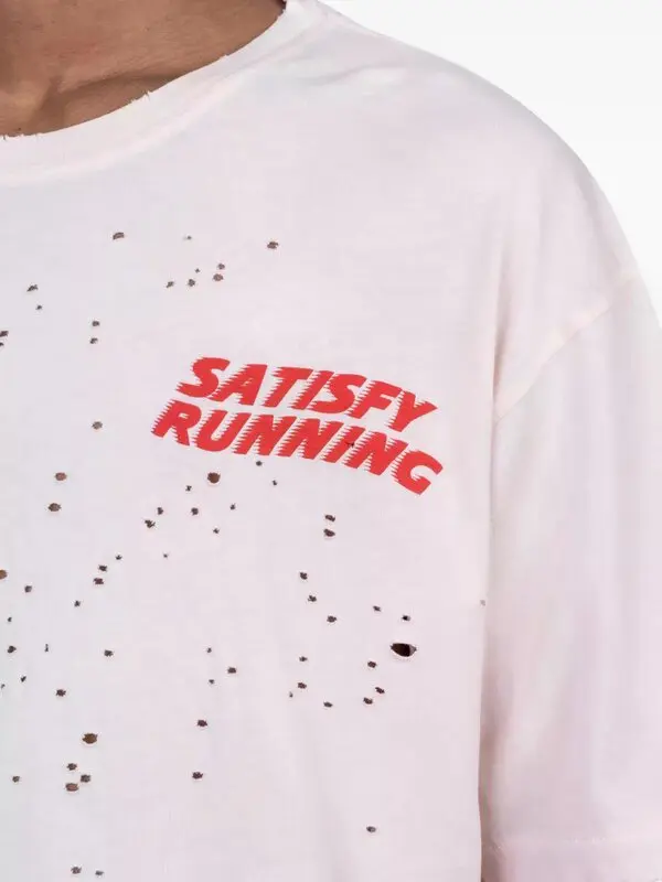 Satisfy Distressed Logo-print T-shirt