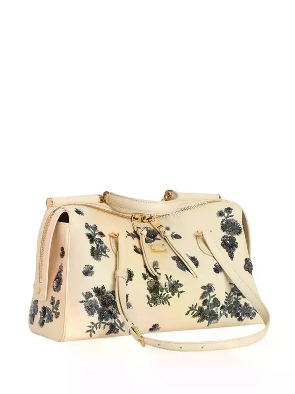 Dolce & Gabbana Medium Vittoria Embroidered Handbag - Neutrals