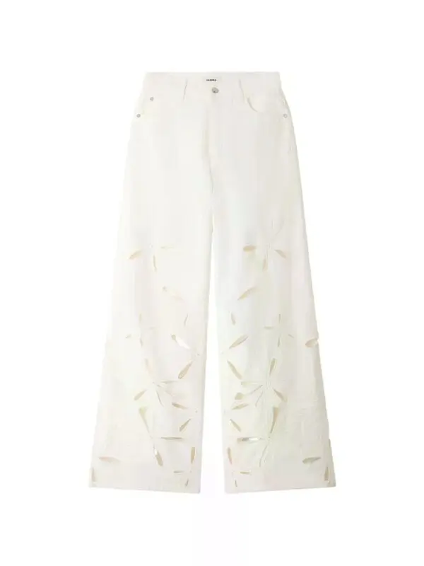 Sandro Wide-leg Embroidered Jeans