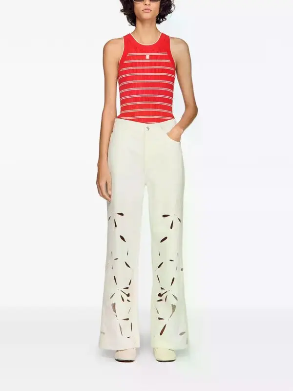 Sandro Wide-leg Embroidered Jeans