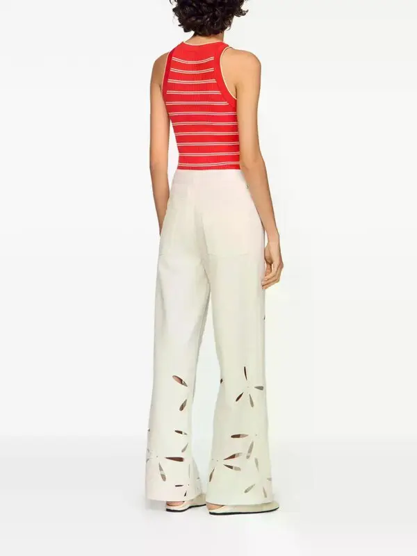 Sandro Wide-leg Embroidered Jeans