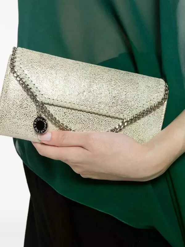 Stella McCartney Falabella Logo-charm Clutch - Grey