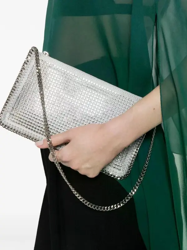 Stella McCartney Falabella Crystal-embellished Shoulder Bag - Grey