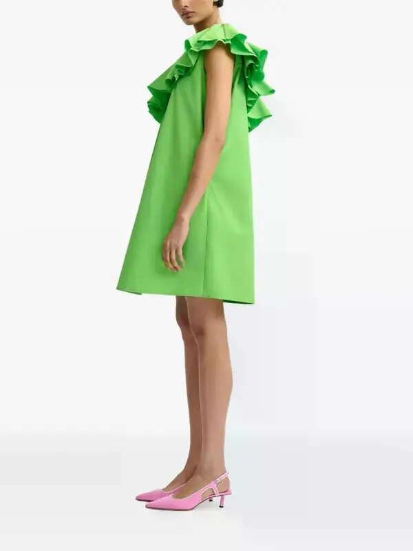Essentiel Antwerp Ruffle One-shoulder Mini Dress - Green