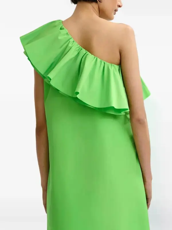 Essentiel Antwerp Ruffle One-shoulder Mini Dress - Green