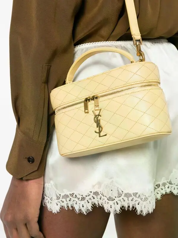 Saint Laurent Gaby Vanity Quilted Leather Shoulder Bag - Yellow