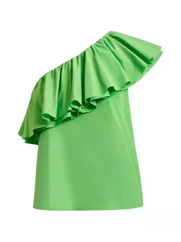 Essentiel Antwerp Ruffled Asymmetric Blouse - Green