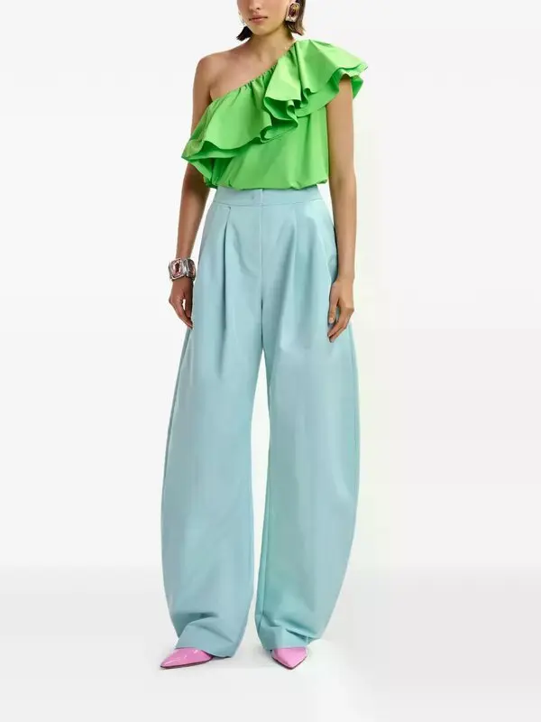 Essentiel Antwerp Ruffled Asymmetric Blouse - Green