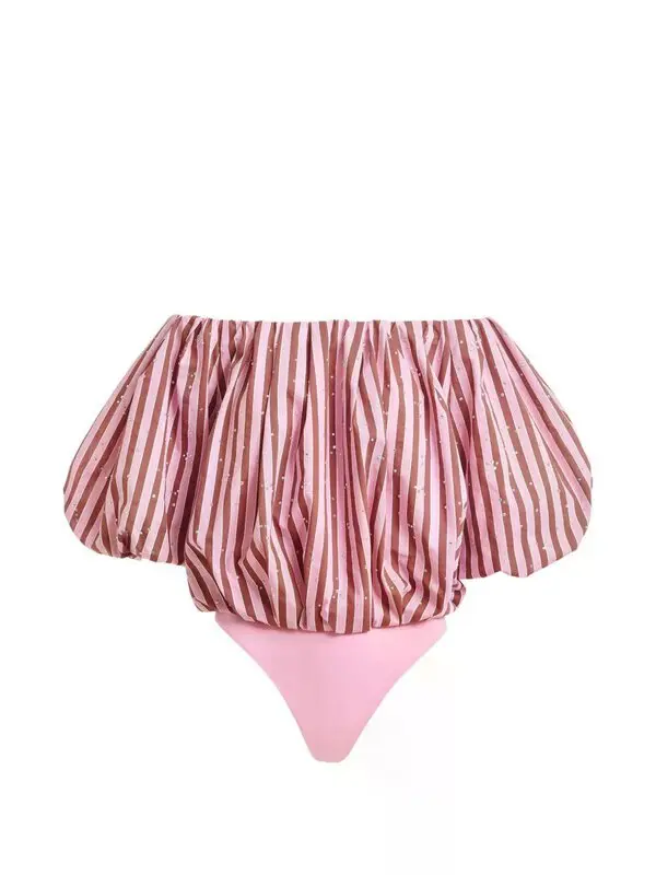 Essentiel Antwerp Striped Embellished Blouse - Pink