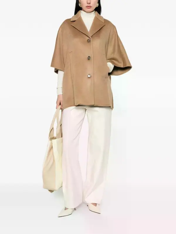 Max Mara Mxagocce Buttoned Coat - Brown