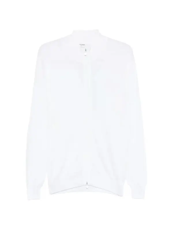 GRAN SASSO Zip-up Cotton Cardigan - White