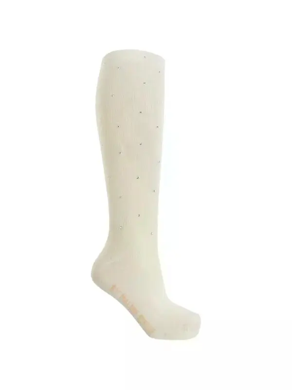 BY MALENE BIRGER Embellished Ribbed Socks - Neutrals