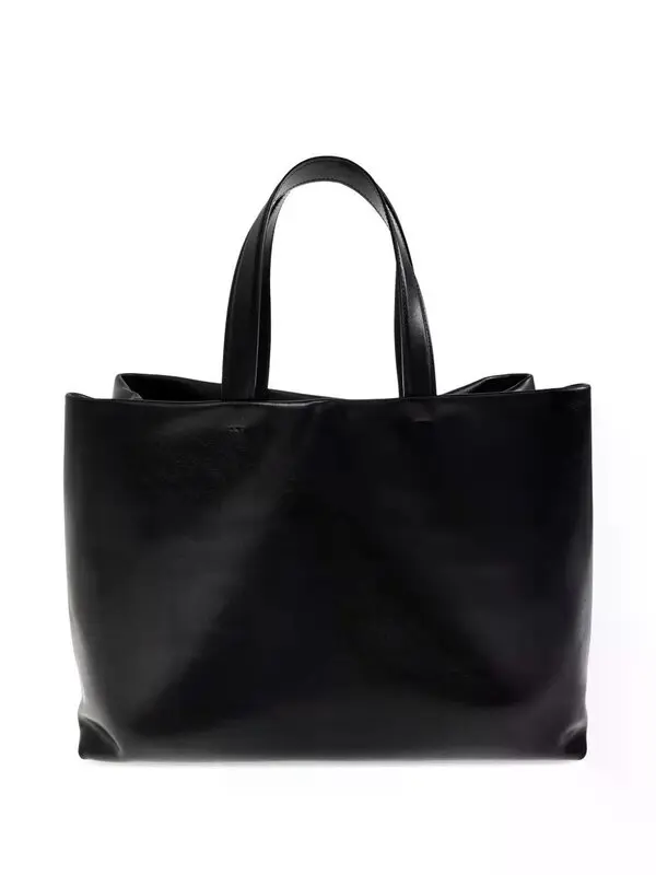 Emporio Armani Bovine Leather Buckle Tote Bag - Black