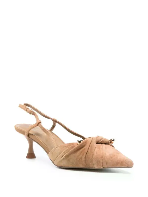 APEPAZZA Suede Slingback Pumps - Neutrals