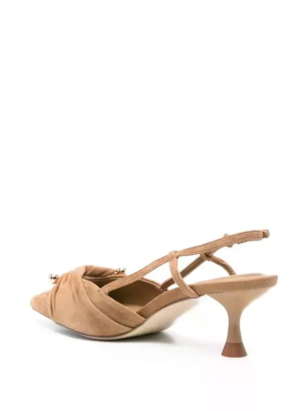 APEPAZZA Suede Slingback Pumps - Neutrals