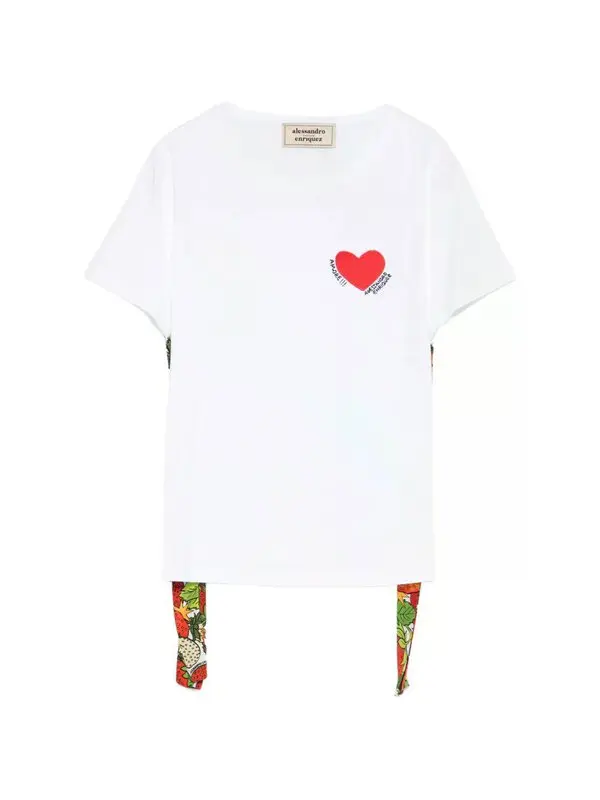 ALESSANDRO ENRIQUEZ Logo-embroidered T-shirt - White
