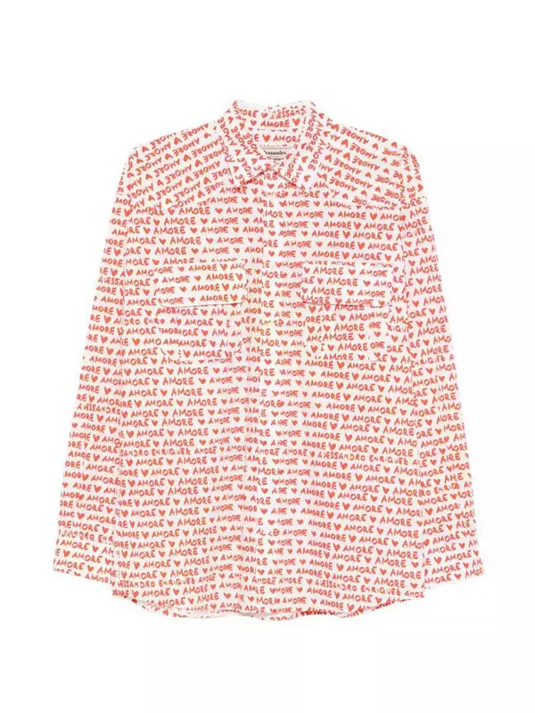 ALESSANDRO ENRIQUEZ Amore-pattern Shirt - White