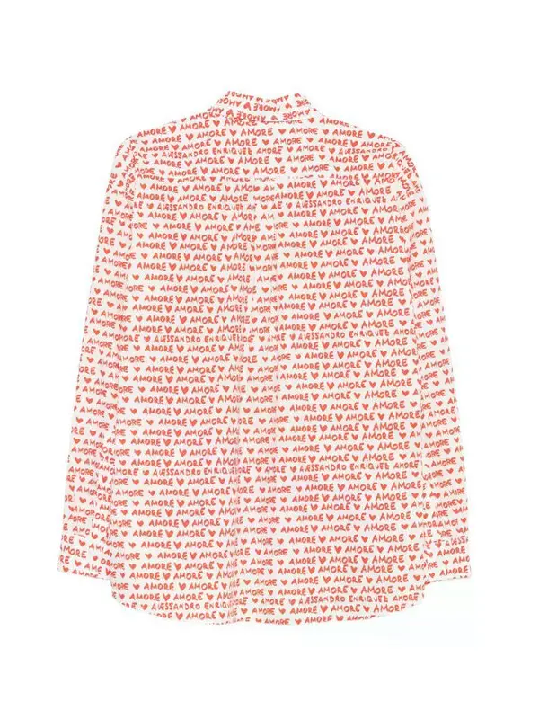 ALESSANDRO ENRIQUEZ Amore-pattern Shirt - White