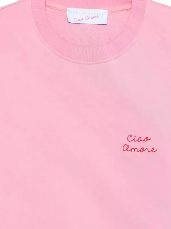 Giada Benincasa Crew-neck Embroidered Sweatshirt - Pink