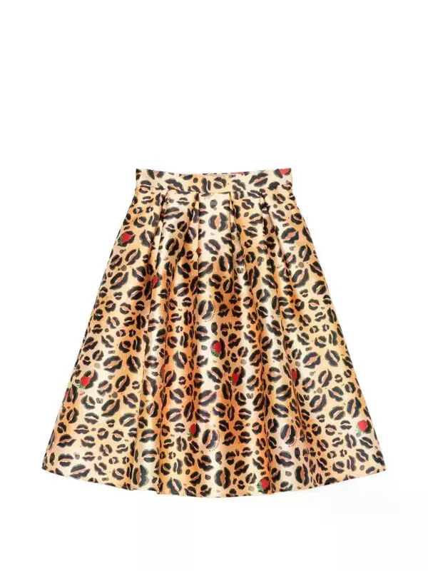 ALESSANDRO ENRIQUEZ Animal-print A-line Midi Skirt - Neutrals