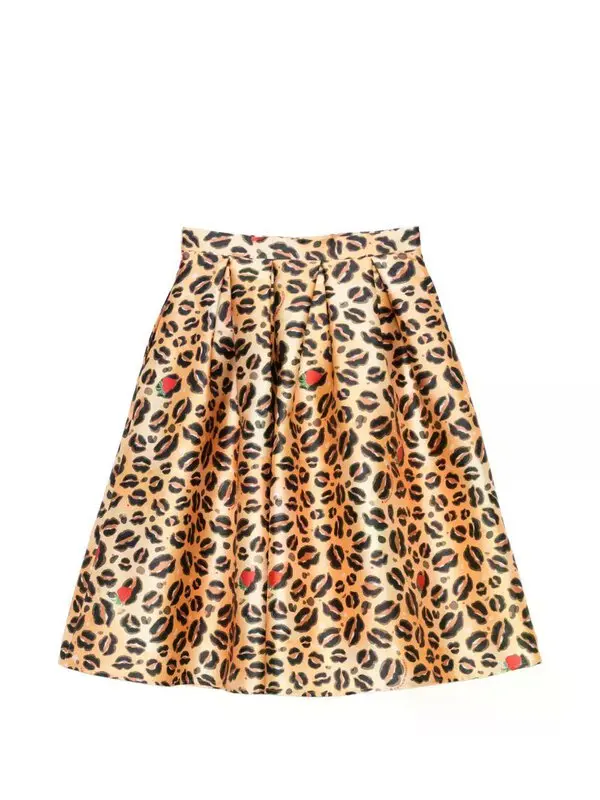 ALESSANDRO ENRIQUEZ Animal-print A-line Midi Skirt - Neutrals