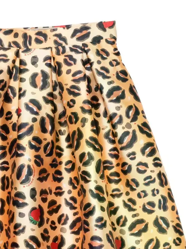 ALESSANDRO ENRIQUEZ Animal-print A-line Midi Skirt - Neutrals