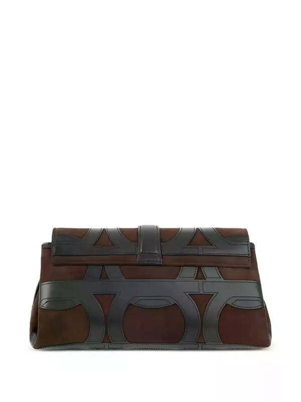 FERRAGAMO Mia Suede Crossbody Bag With Gancini Clasp