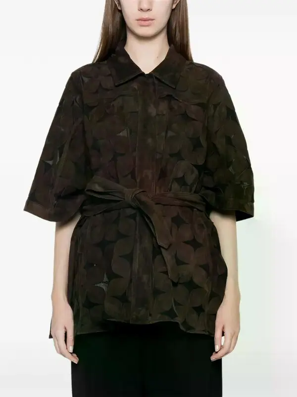 SWORD 6644 Belted Suede Jacket