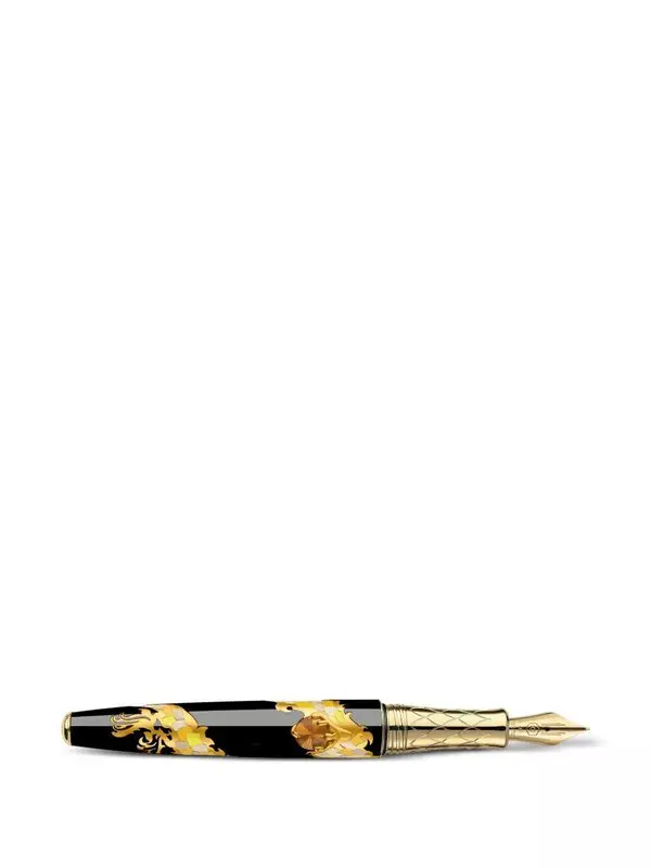 CARAN D'ACHE Straw Marquetry Dragon Fountain Pen