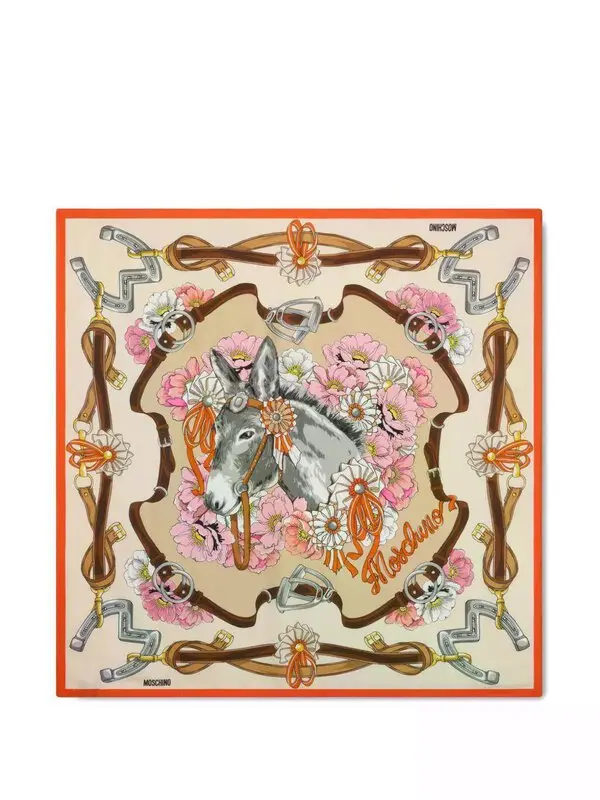 Moschino Floral-print Scarf - Neutrals