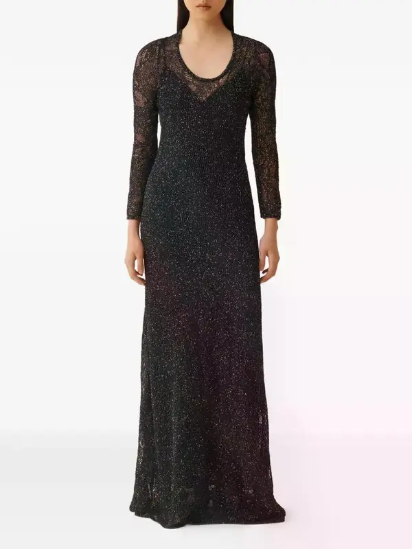 Fabiana Filippi Long-sleeve Maxi Dress - Black