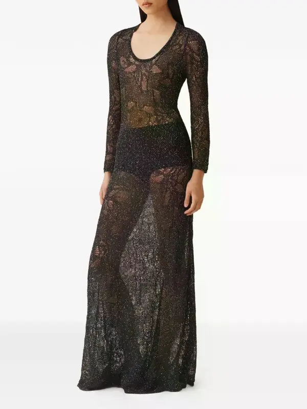 Fabiana Filippi Long-sleeve Maxi Dress - Black