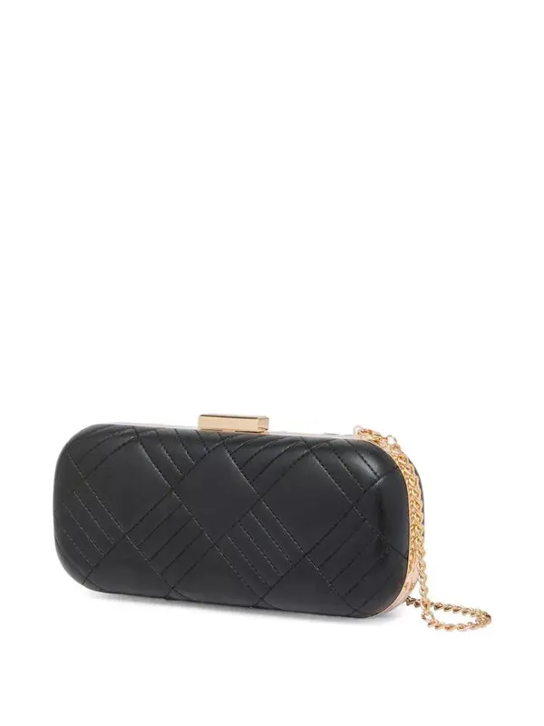 Moschino Quilted Embellished Clutch - Black