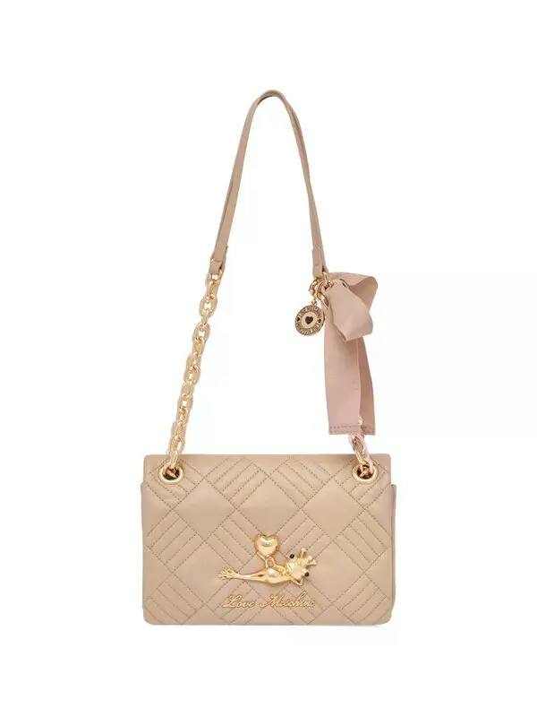 Moschino Quilted Chain Shoulder Bag - Neutrals