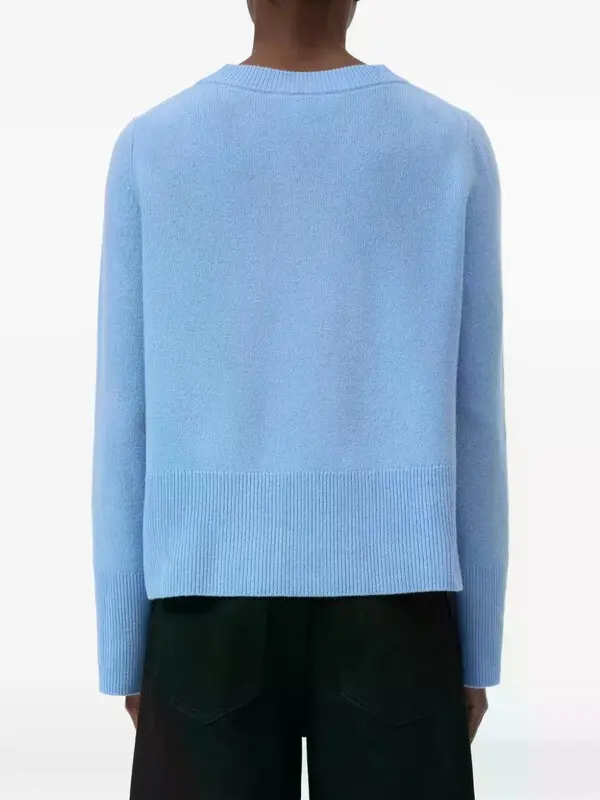 Closed Long-sleeve Crew-neck Sweater - Blue