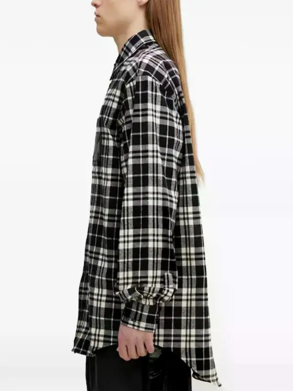 Vetements Checked-pattern Flannel Shirt With Leather Patch