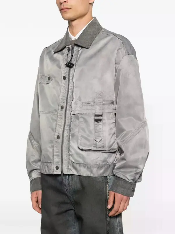FENG CHEN WANG Button-detail Bomber Jacket - Grey