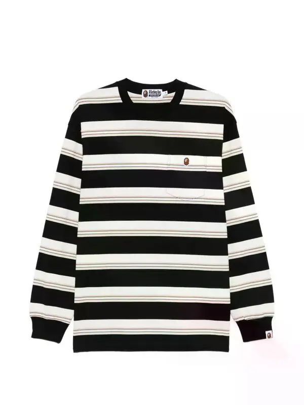 A BATHING APE Striped Chest-pocket T-shirt